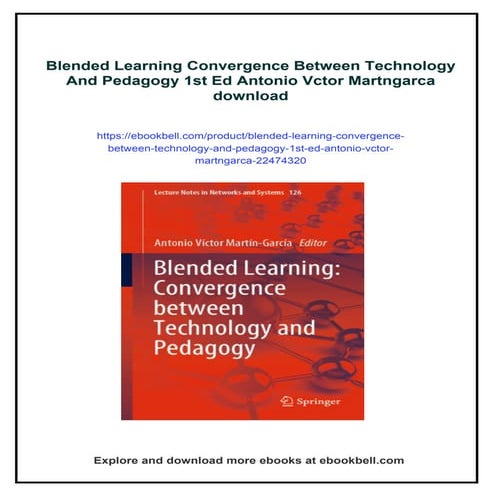 Blended Learning Convergence Between Technology And Pedagogy 1st Ed ...