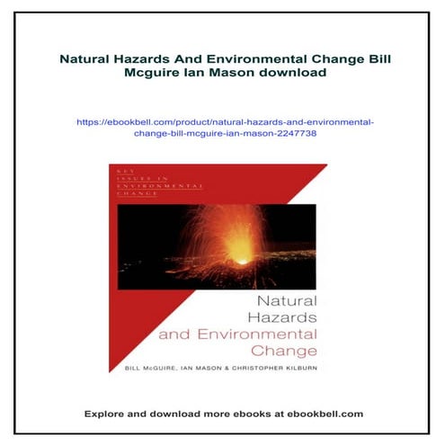 Natural Hazards And Environmental Change Bill Mcguire Ian Mason | PDF