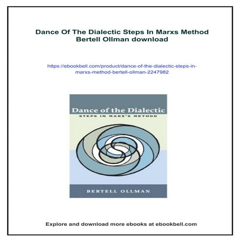 Dance Of The Dialectic Steps In Marxs Method Bertell Ollman | PDF