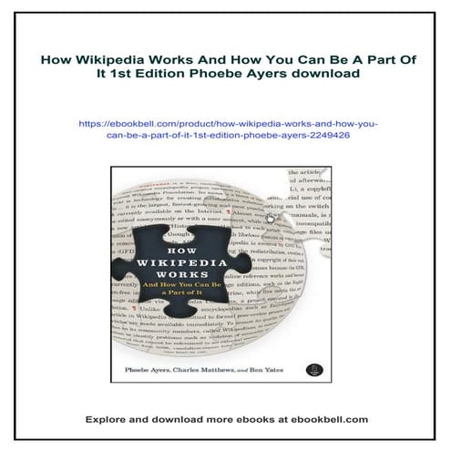 How Wikipedia Works And How You Can Be A Part Of It 1st Edition Phoebe ...