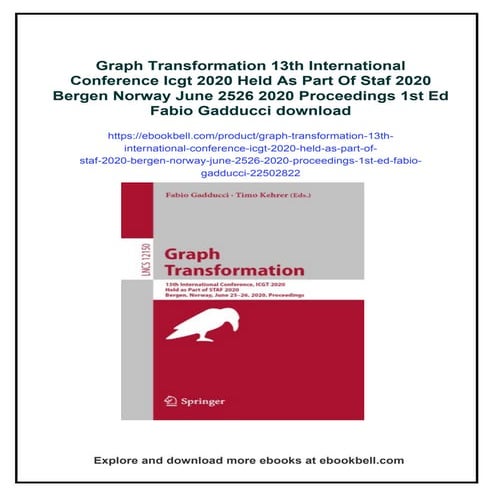 Graph Transformation 13th International Conference Icgt 2020 Held As Part Of Staf 2020 Bergen ...