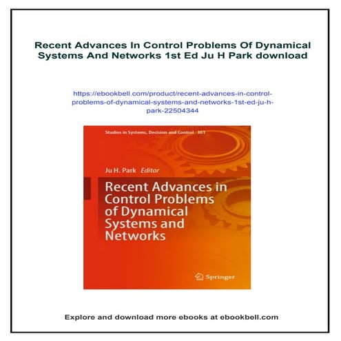 Recent Advances In Control Problems Of Dynamical Systems And Networks 1st Ed Ju H Park | PDF