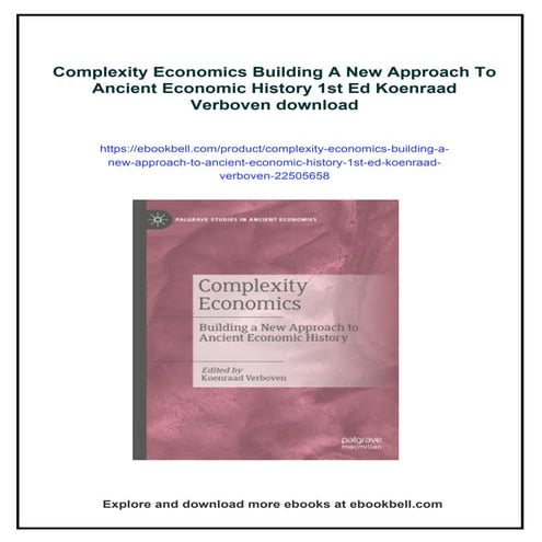 Complexity Economics Building A New Approach To Ancient Economic ...