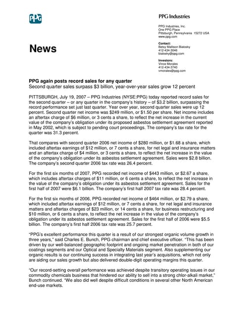 ppg industries 2Q06EarningsRelease | PDF