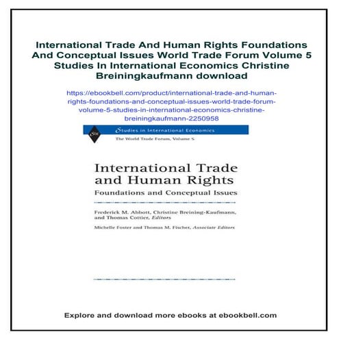 International Trade And Human Rights Foundations And Conceptual Issues ...