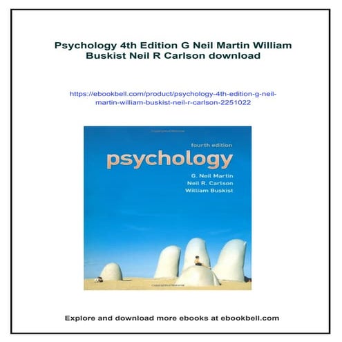 Psychology 4th Edition G Neil Martin William Buskist Neil R Carlson | PDF