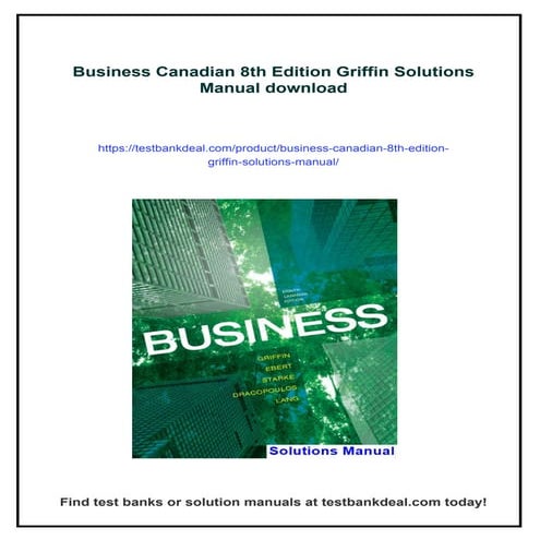 Business Canadian 8th Edition Griffin Solutions Manual | PDF