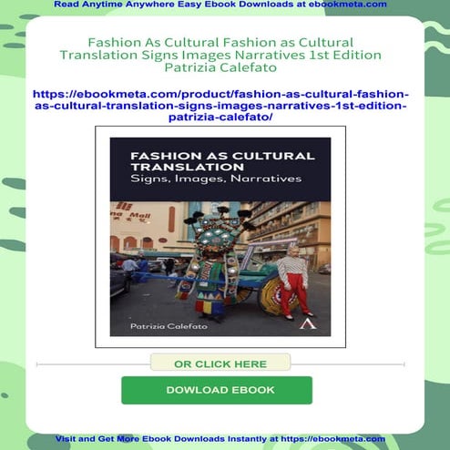 Fashion As Cultural Fashion as Cultural Translation Signs Images ...