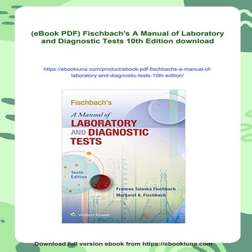 (eBook PDF) Fischbach's A Manual of Laboratory and Diagnostic Tests ...