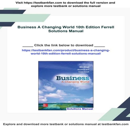 Business A Changing World 10th Edition Ferrell Solutions Manual | PDF