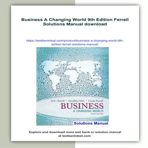 Business A Changing World 9th Edition Ferrell Solutions Manual | PDF