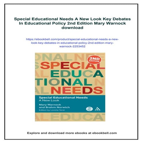 Special Educational Needs A New Look Key Debates In Educational Policy ...