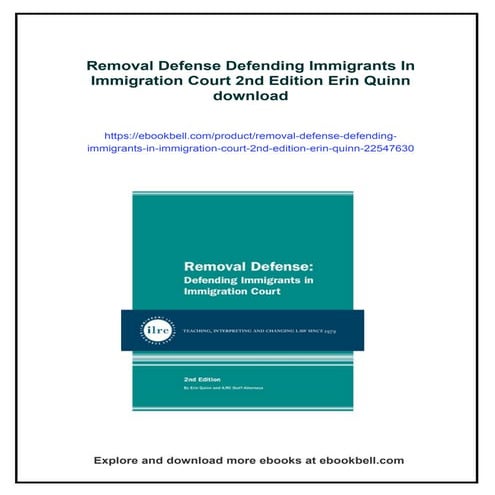 Removal Defense Defending Immigrants In Immigration Court 2nd Edition ...