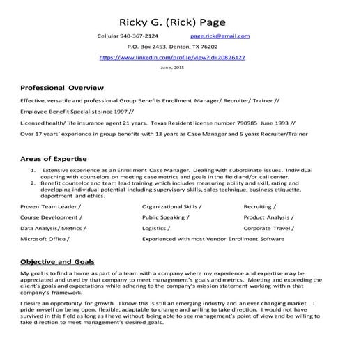 Ricky G Page 2015 Resume | DOCX