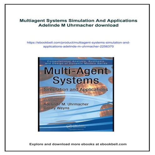Multiagent Systems Simulation And Applications Adelinde M Uhrmacher | PDF