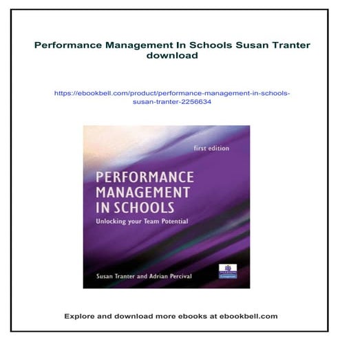 Performance Management In Schools Susan Tranter | PDF