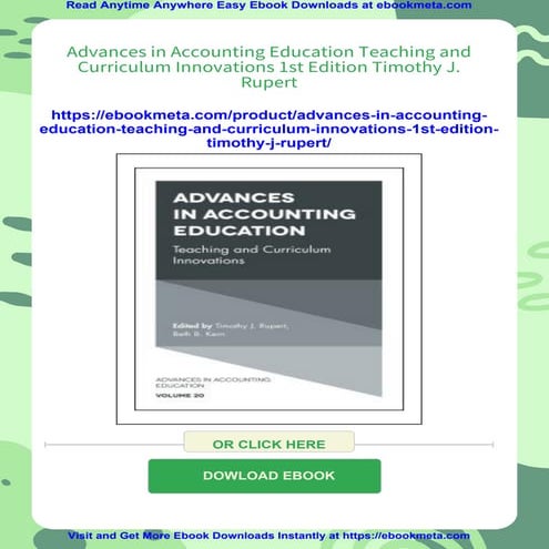 Advances in Accounting Education Teaching and Curriculum Innovations ...