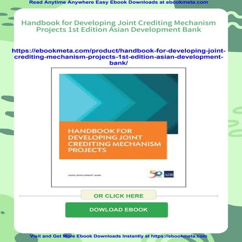 Handbook for Developing Joint Crediting Mechanism Projects 1st Edition Asian Development Bank | PDF