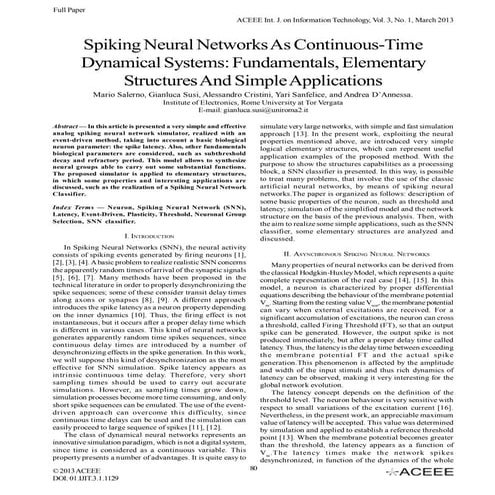 Spiking Neural Networks As Continuous-Time Dynamical Systems ...