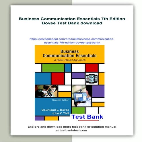 Business Communication Essentials 7th Edition Bovee Test Bank | PDF