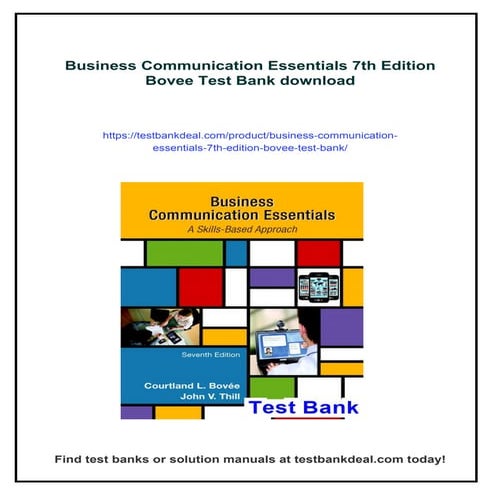 Business Communication Essentials 7th Edition Bovee Test Bank | PDF