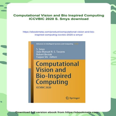 Computational Vision and Bio Inspired Computing ICCVBIC 2020 S. Smys | PDF