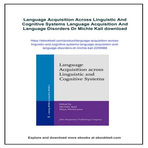 Language Acquisition Across Linguistic And Cognitive Systems Language ...