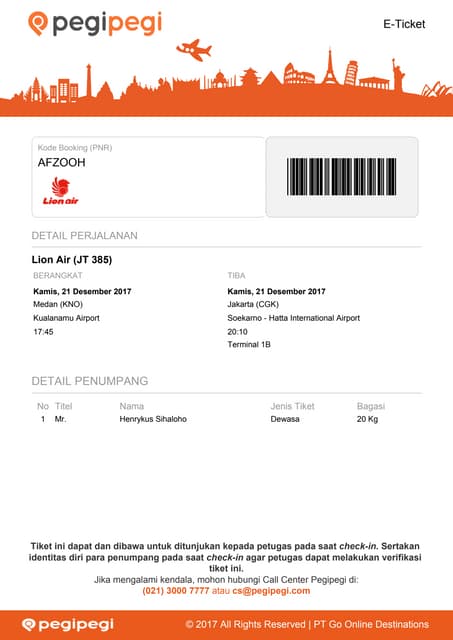 Pengetahuan Tentang e ticket | PDF
