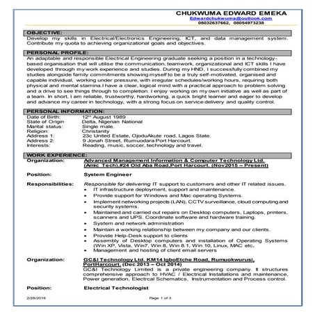 EDWARD CHUKWUMA CV | DOCX