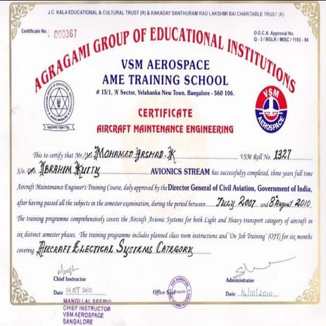 Diploma certificate - Aviation | PDF