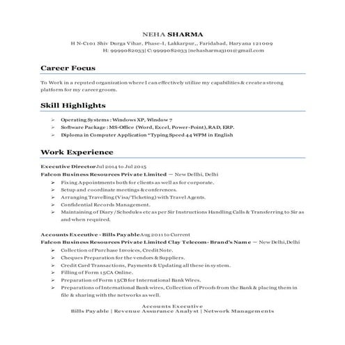 Neha CV - Updted | PDF