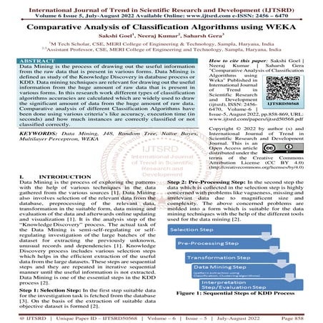 Comparative Analysis Of Classification Algorithms Using Weka Pdf