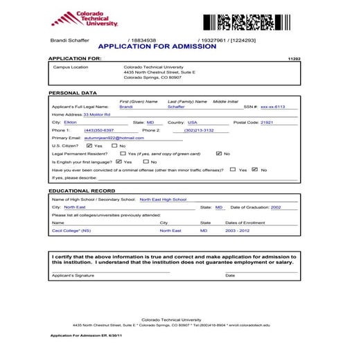 Southern Cross University International application-for-admission ...