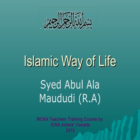 112 islamic way of life 2 | PPT