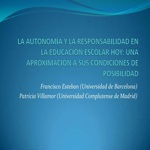 Autonomía como finalidad de la educación | DOCX