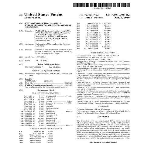 113 phillip d. zamore - 7691995 - in vivo production of small ...