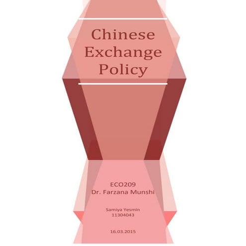 Chinese Exchange Rate Policy | PDF