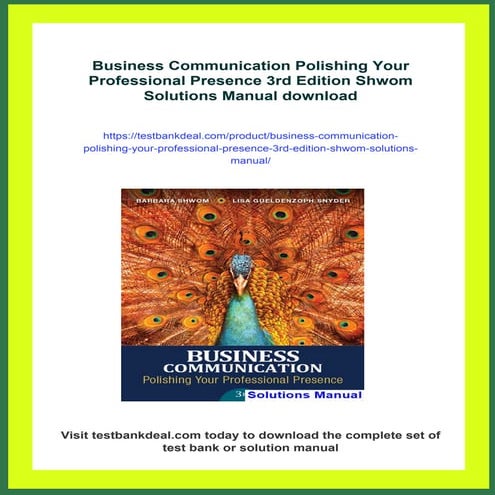 Business Communication Polishing Your Professional Presence 3rd Edition ...