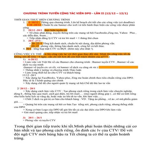 Kế hoạch CTV | DOC