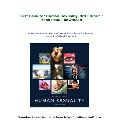 Test Bank for Human Sexuality, 3rd Edition : Hock | PDF