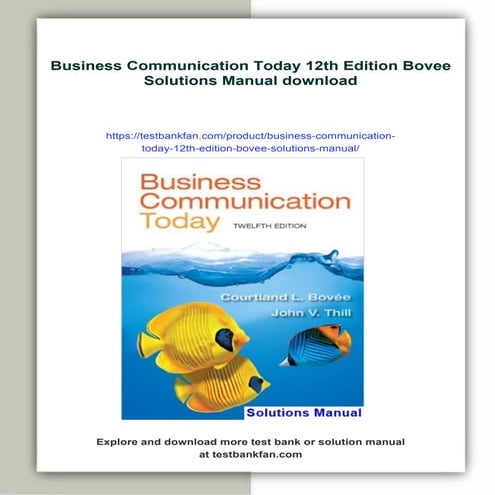 Business Communication Today 12th Edition Bovee Solutions Manual | PDF
