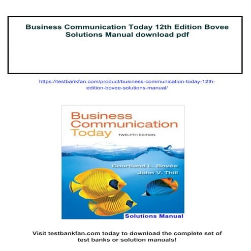 Business Communication Today 12th Edition Bovee Solutions Manual | PDF