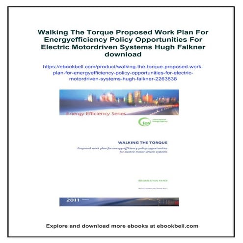 Walking The Torque Proposed Work Plan For Energyefficiency Policy Opportunities For Electric ...