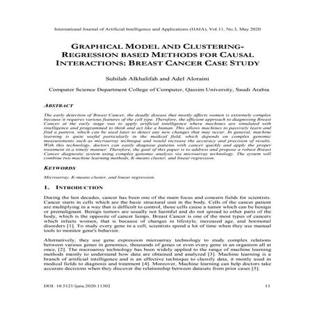 Graphical Model And Clustering Regression Based Methods For Causal 2792