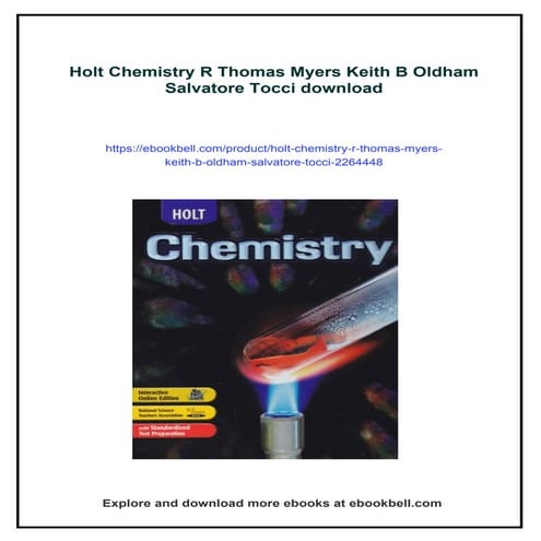Holt Chemistry R Thomas Myers Keith B Oldham Salvatore Tocci | PDF