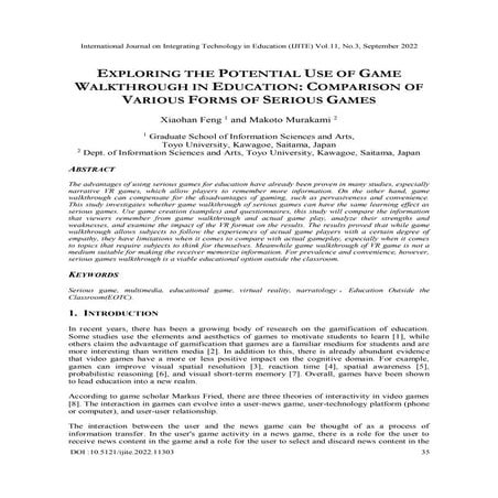 ADVENTURE AND QUIZ LEARNING GAME BASED ON A VIRTUAL TOUR OF A VIDEO ...