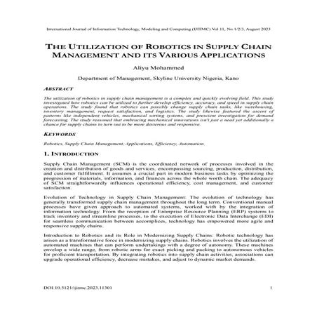 The Utilization of Robotics in Supply Chain Management and Its Various ...