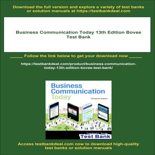 Business Communication Today 13th Edition Bovee Test Bank | PDF