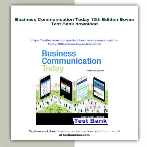 Business Communication Today 13th Edition Bovee Test Bank | PDF
