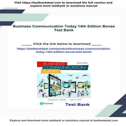 Business Communication Today 14th Edition Bovee Test Bank | PDF